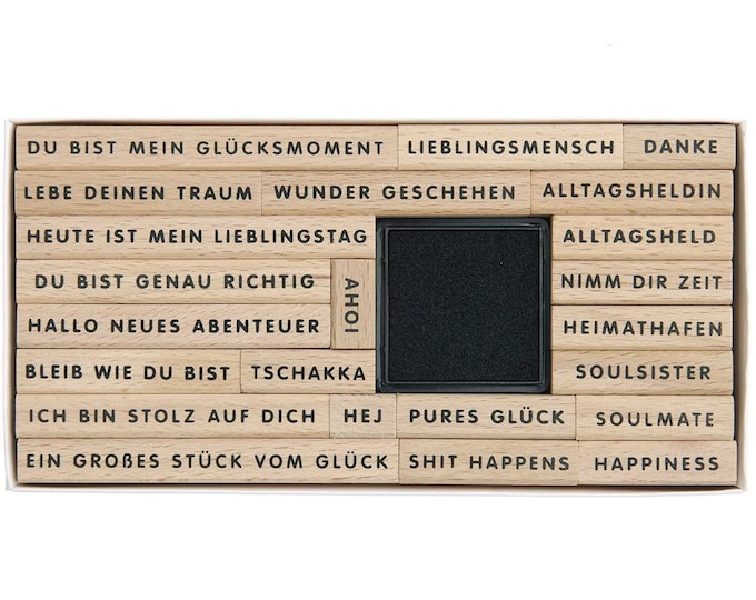 Rico Design Paper Poetry Stamp Set "happiness" Square 24 Pieces - Etsy