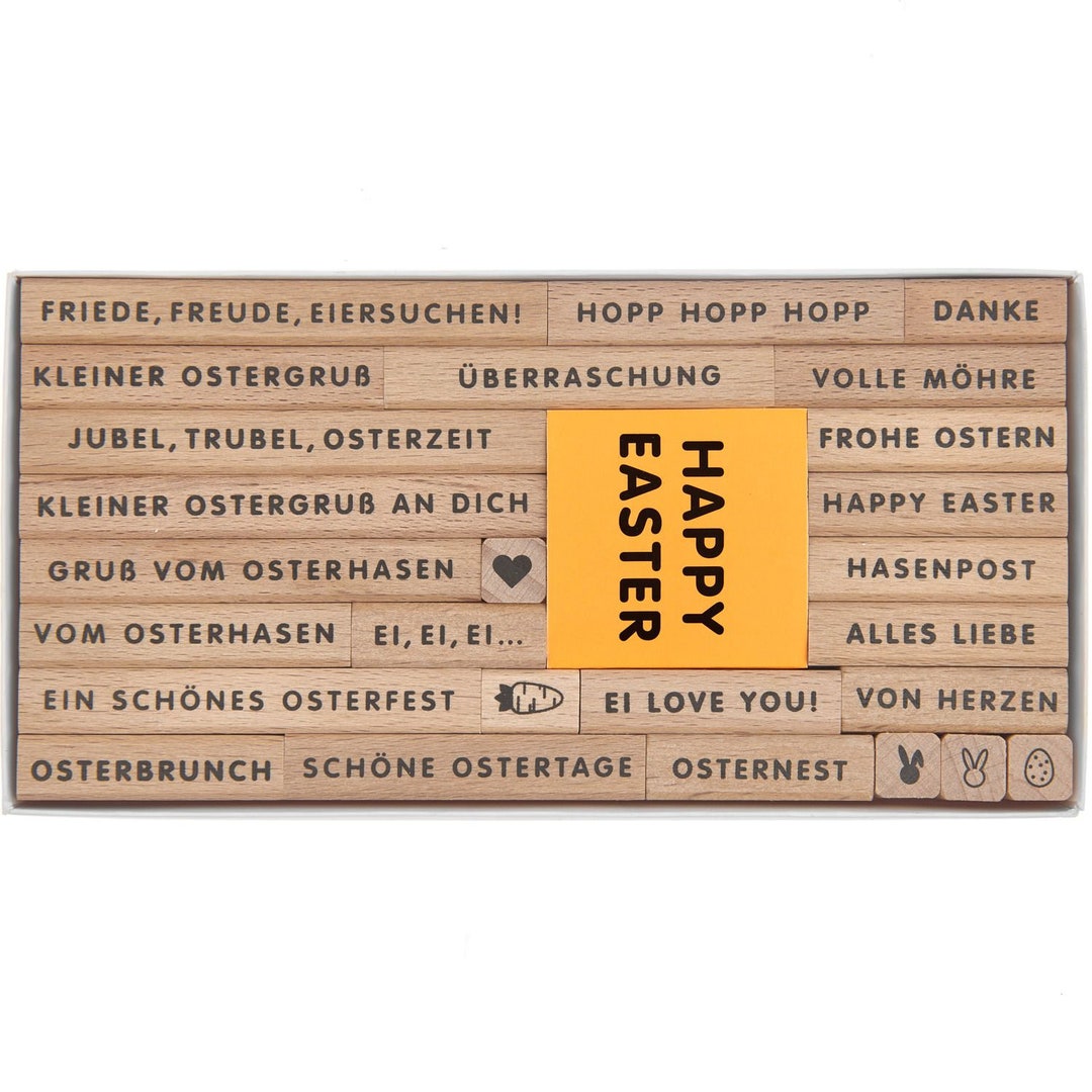 Rico Design Paper Poetry Stamp Set happy Easter Square 8 X 16 Cm 27 ...