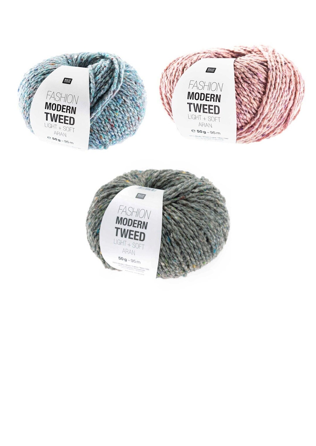 Rico Design Fashion Modern Tweed Aran 150g 95 M - Etsy