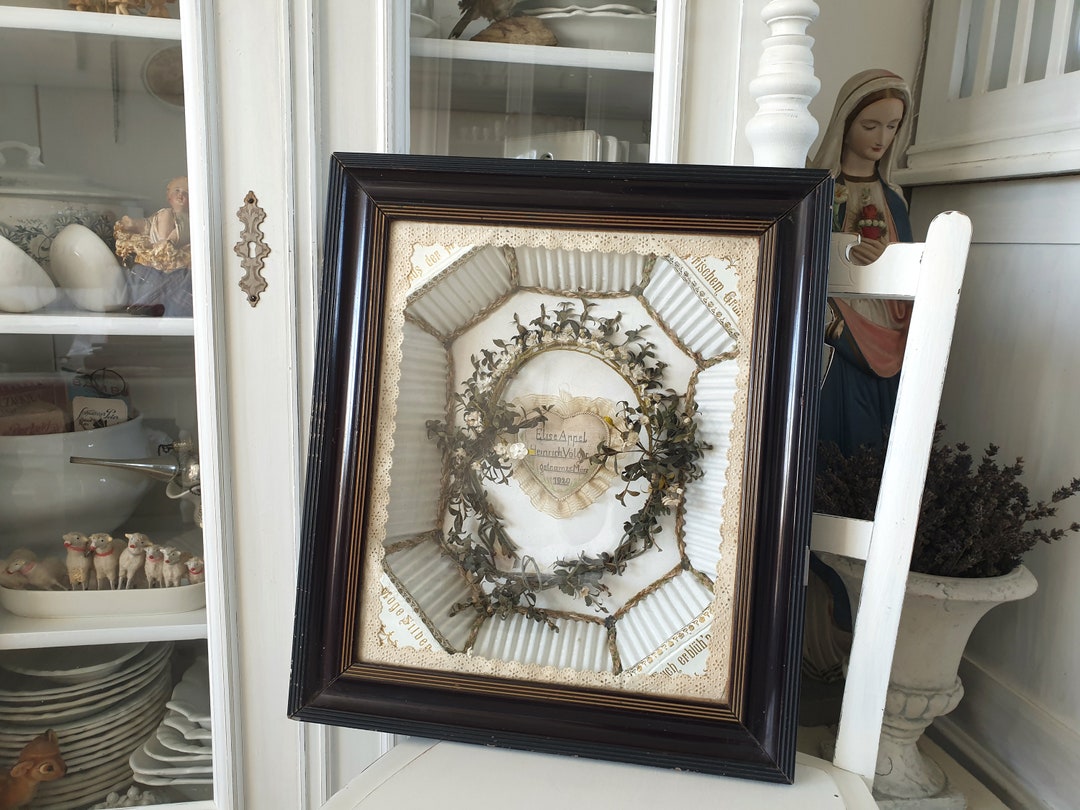 Brocante, Rare Antique Bridal Box, 1920, With Old Bridal Wreath ...