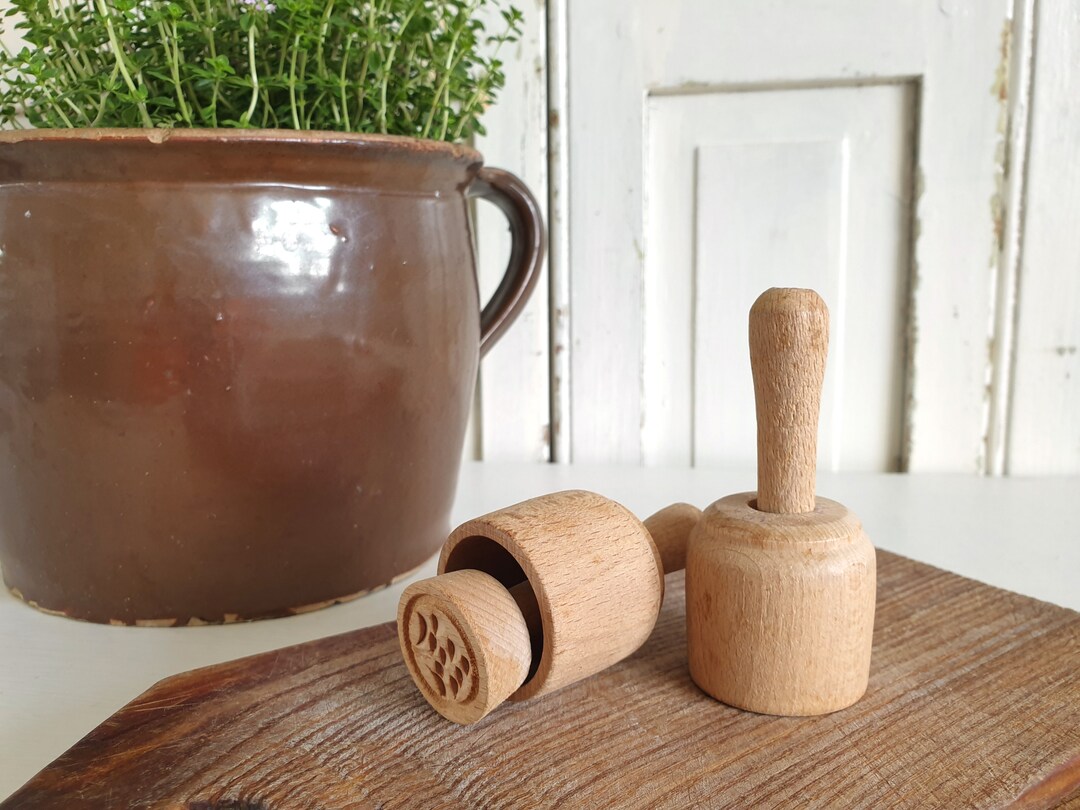 Set: 2x Old Butter Stamp, Antique Butter Mould, Butter Model, Wood ...