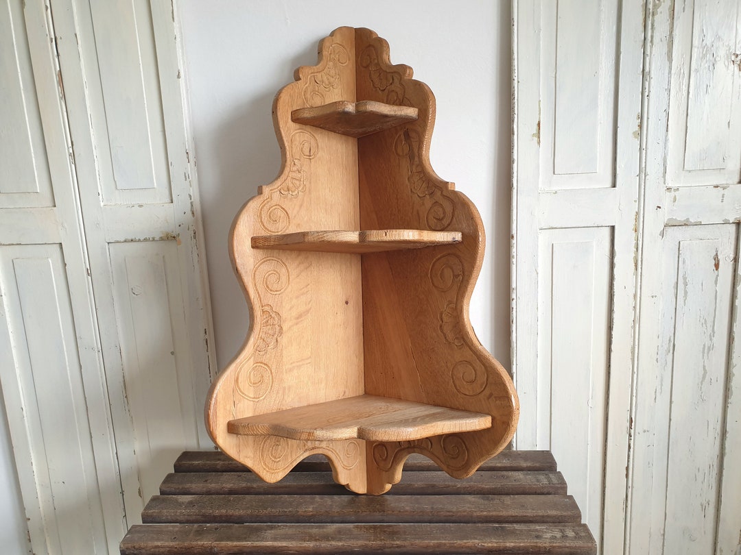 Old Shelf, Antique Wall Shelf, Bavarian Corner Shelf, Kitchen Shelf ...