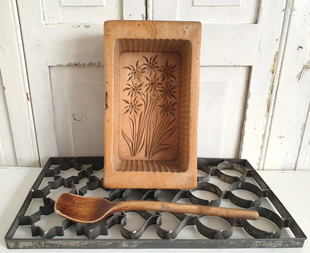 Old Butter Mold, Large Antique 24 Cm XL Butter Model, Wood, Wooden ...