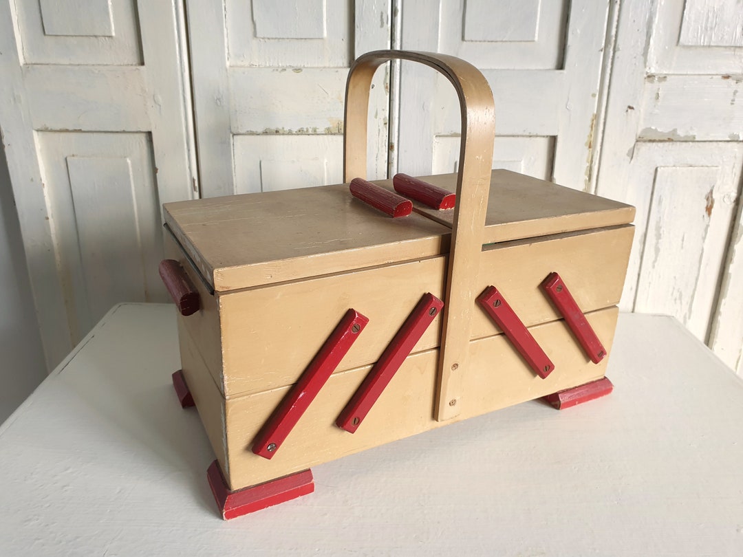 Old Stuffed Sewing Box, Antique Sewing Box, Utensilo, Grandma's Sewing ...