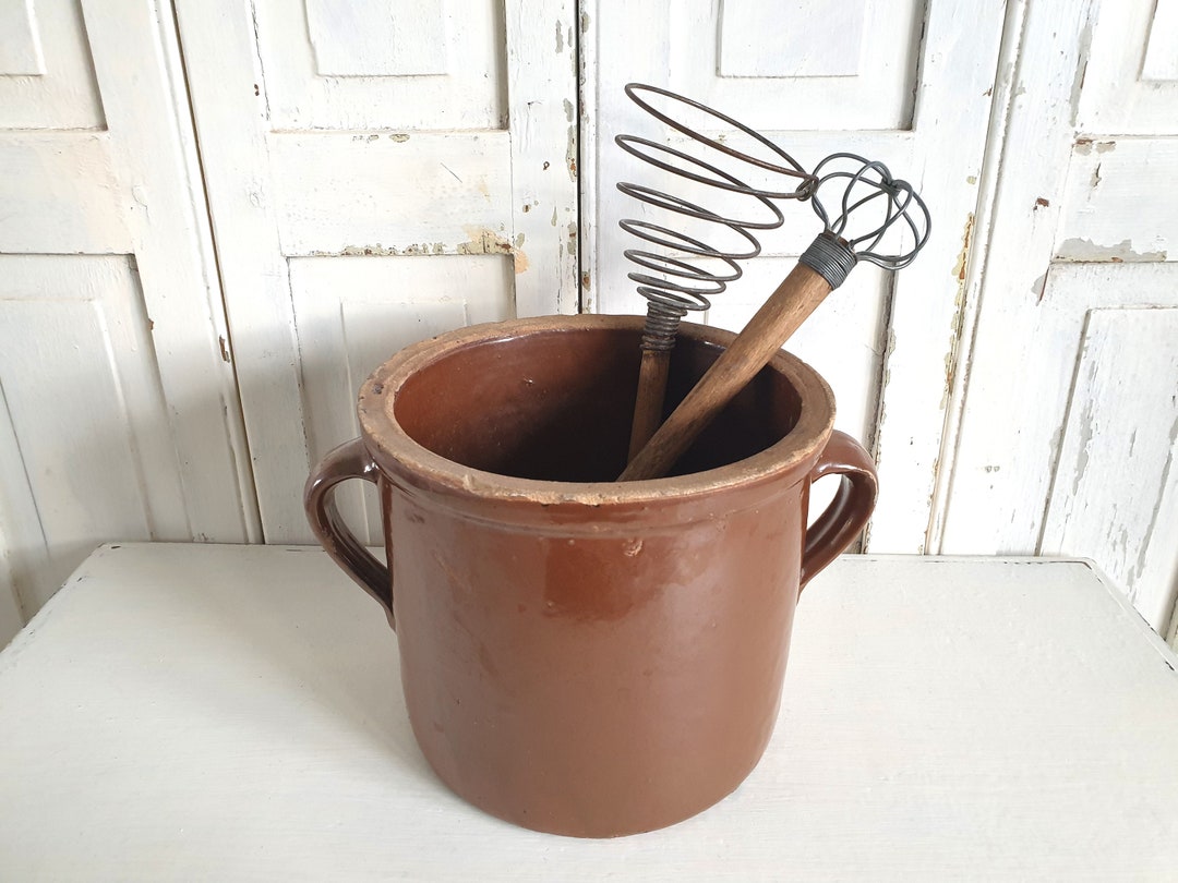 Old Clay Pot, Antique Cabbage Pot, Lard Pot, Stoneware, Earthenware ...