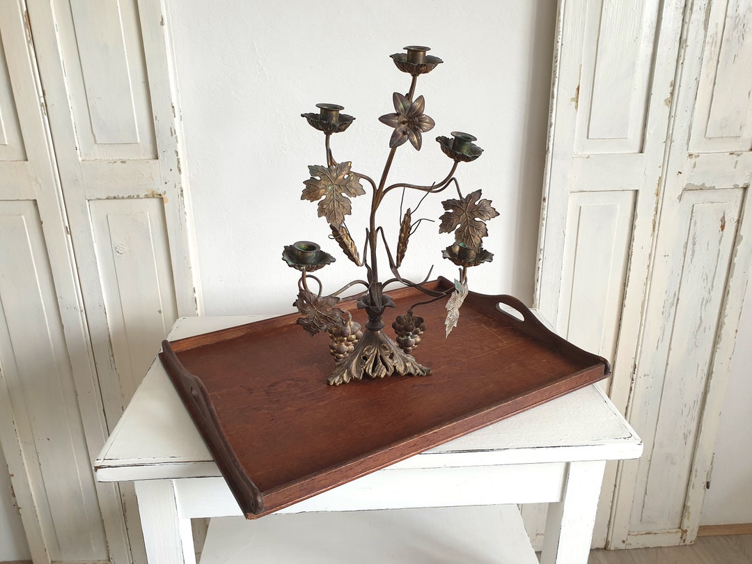 Old Tray, Antique Serving Tray, Wood, Wooden Tray, Vintage, Brocante ...