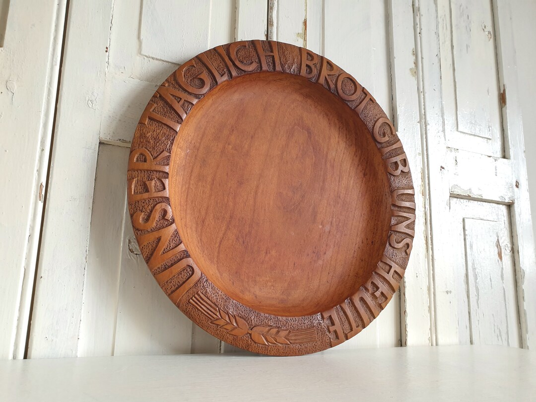 Antique Bread Plate, Old Bread Board, Hand-carved, Wooden Plate, Wooden ...