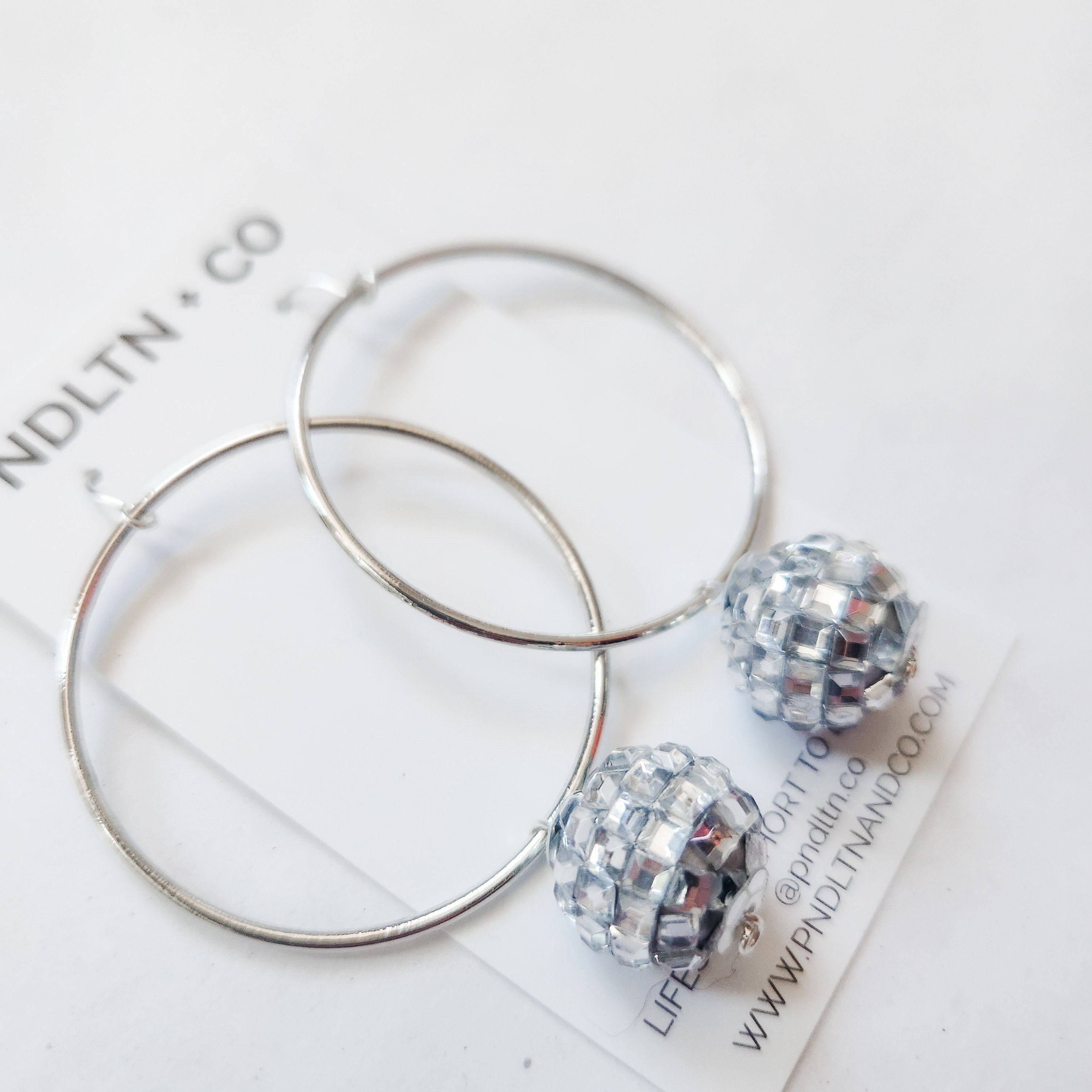 Glass Disco Ball Hoop Earrings Available in Silver or Gold - Etsy