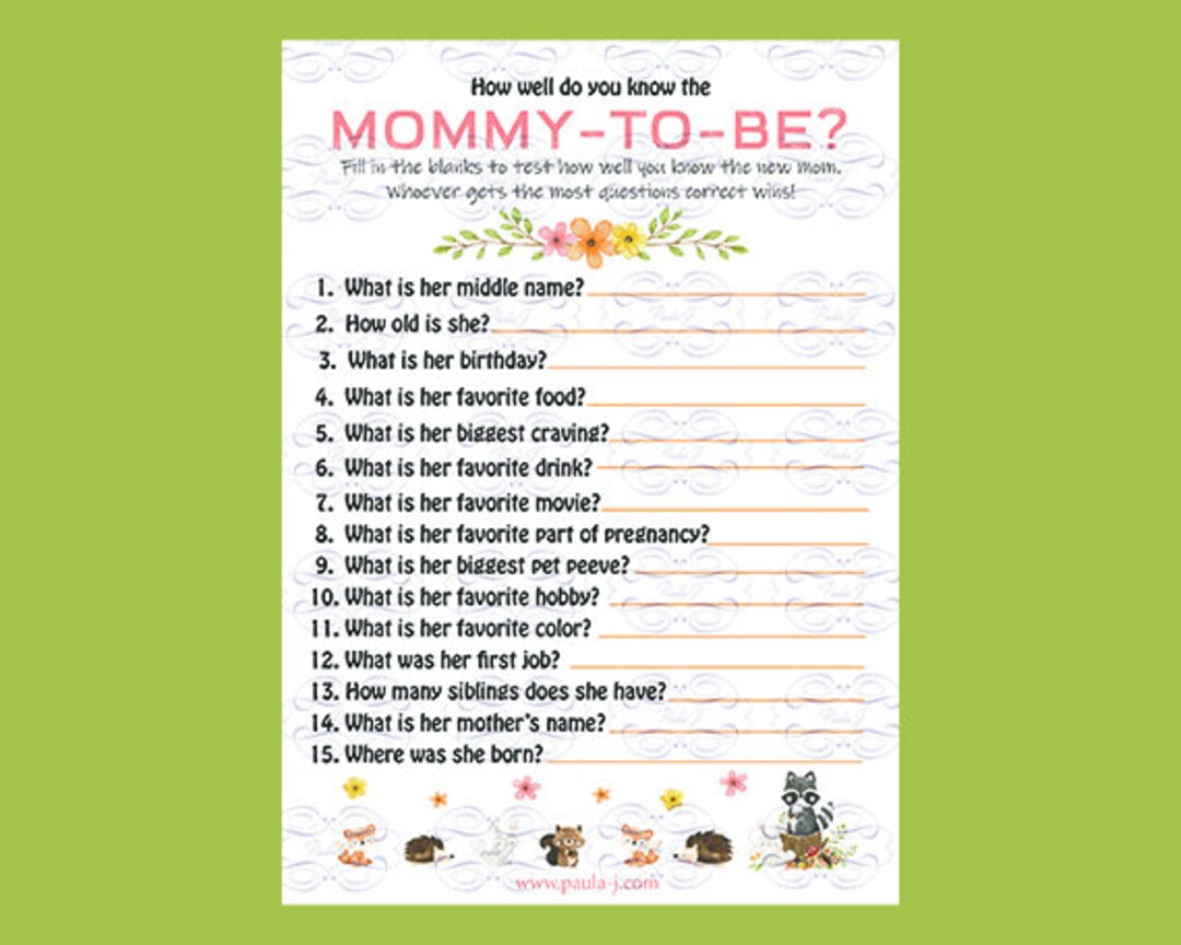 Mommy to Be - Baby Shower Game - Etsy