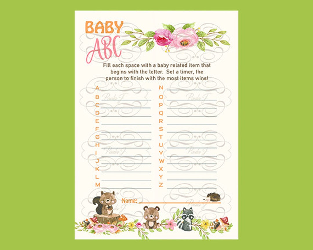 Baby ABC - Baby Shower Game - Etsy