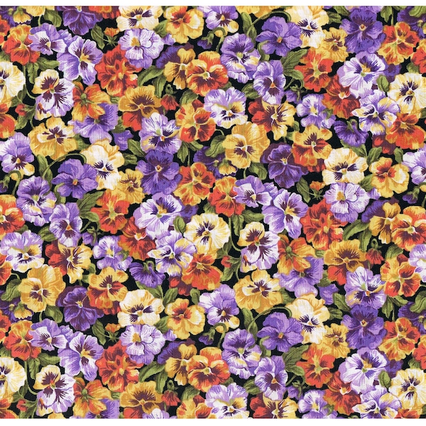 Pansies Fabric - Etsy