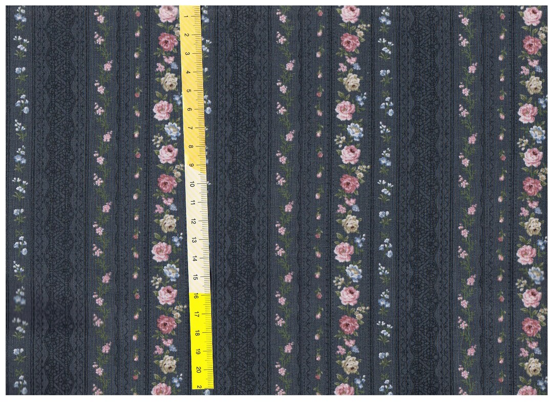 Patchwork Fabric " Ellie-rose Border Anthracite" - Etsy
