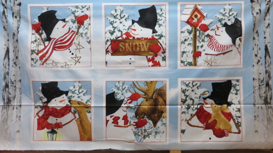 Patchwork Fabric snow Days Panel Large - Etsy