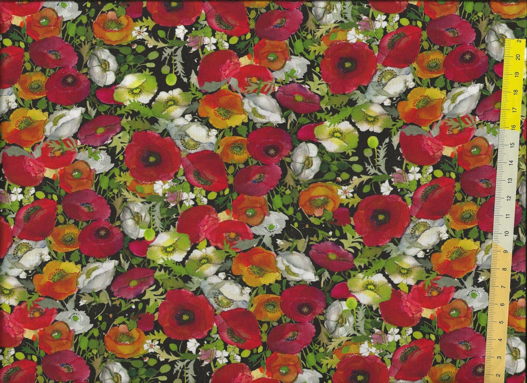 Patchwork Fabric poppy Dreams Digital Poppies Dreams Digital, Small ...