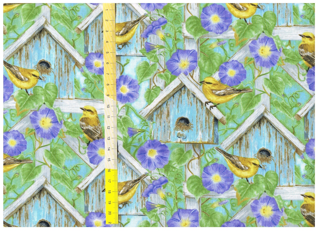 Patchwork Fabric "hydrangea Birdsong Garden" - Etsy