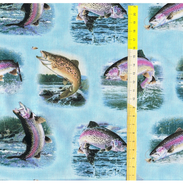 Rainbow Trout Fabric - Etsy