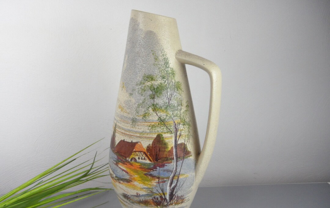 50 Cm, Seventies FLOOR VASE Hand-painted, FOREIGN 270 50, 70s WGP ...
