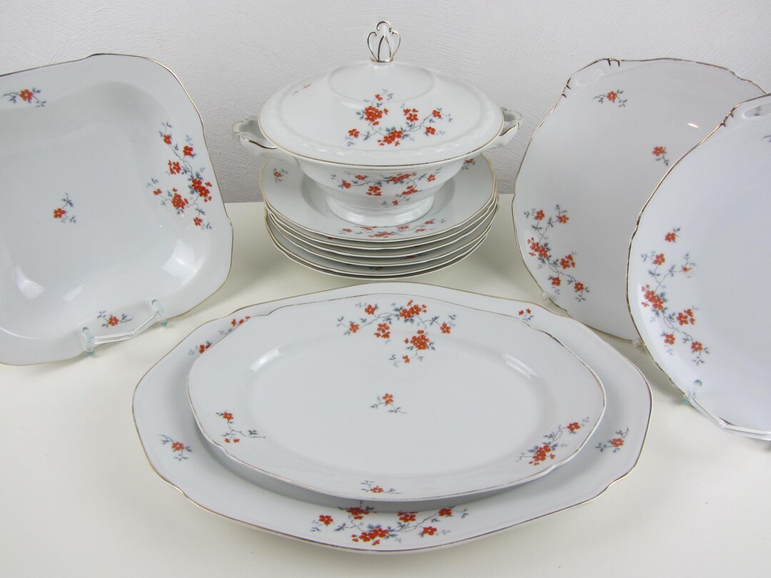 1930s Tableware Service With Dinner Plate, Terrine, Bowls and Platters ...