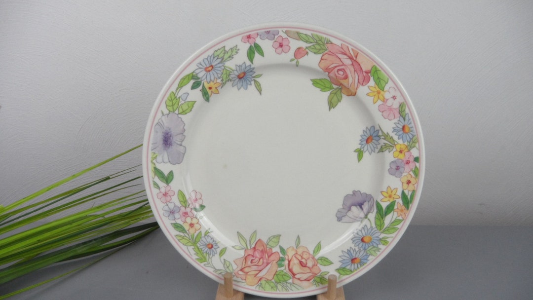 30 Cm PLATE, Colorful Floral Serving Plate, Serving Plate in Pastel ...