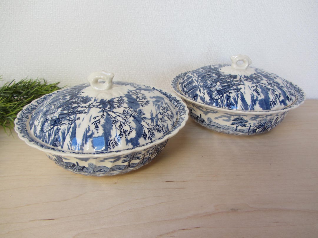 Blue TUREEN by Myott ROYAL MAIL, England Staffordshire 60s, Soup Tureen ...