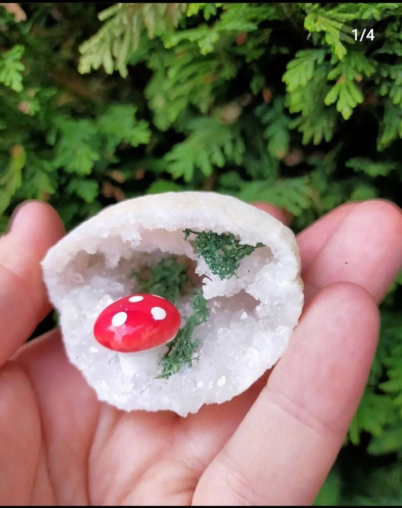 Geode Caves/mushroom Cave / Crystal Cave / Quartz Geode / Moss - Etsy