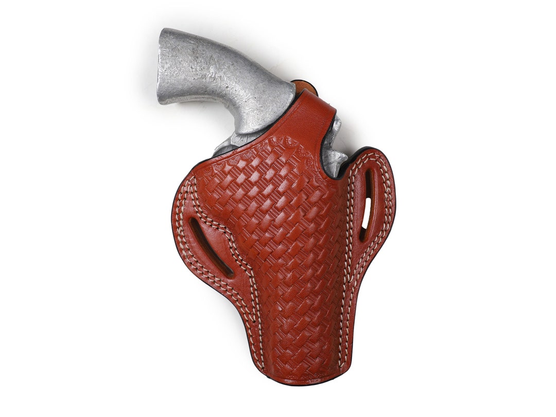 Pusat Holster Colt Python 4 Inch 357 MAG Revolver Basket Weave Leather ...