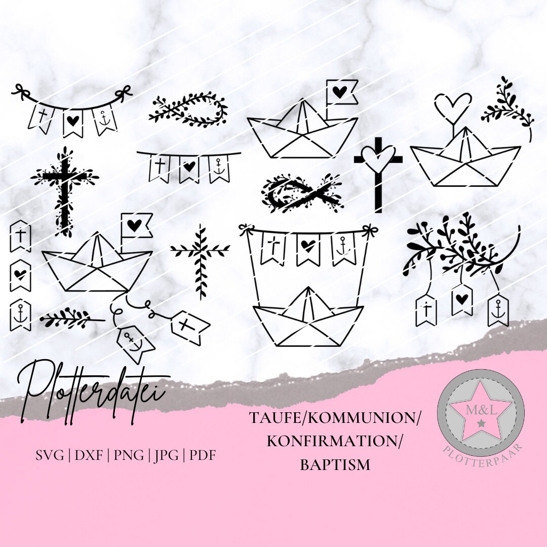 Plotterdatei Taufe Kommunion Konfirmation Kinder Baptism Confirmation children Svg Dxf Png Jpg ...
