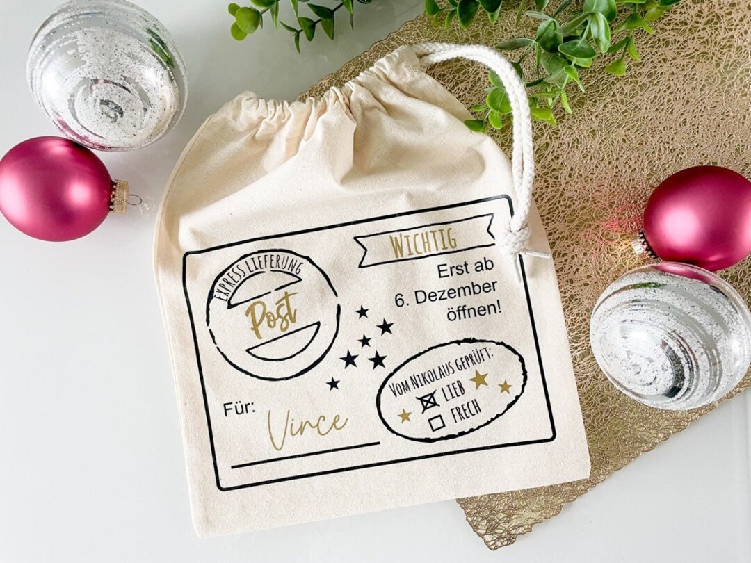 Nikolaus Bag nikolaus Post Personalized With Name - Etsy