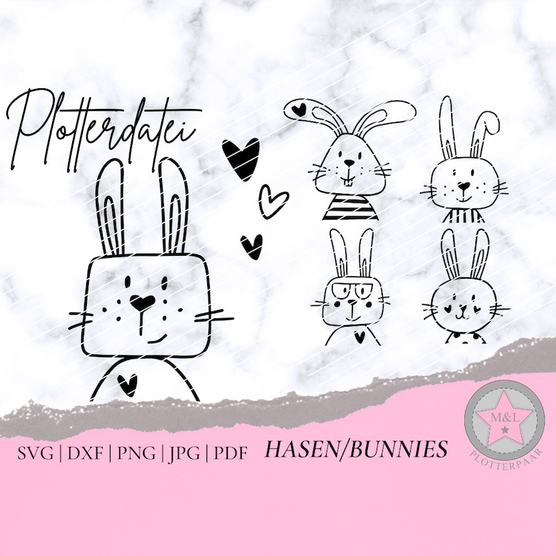 Plotterdatei hasen silhouetten - Etsy.de