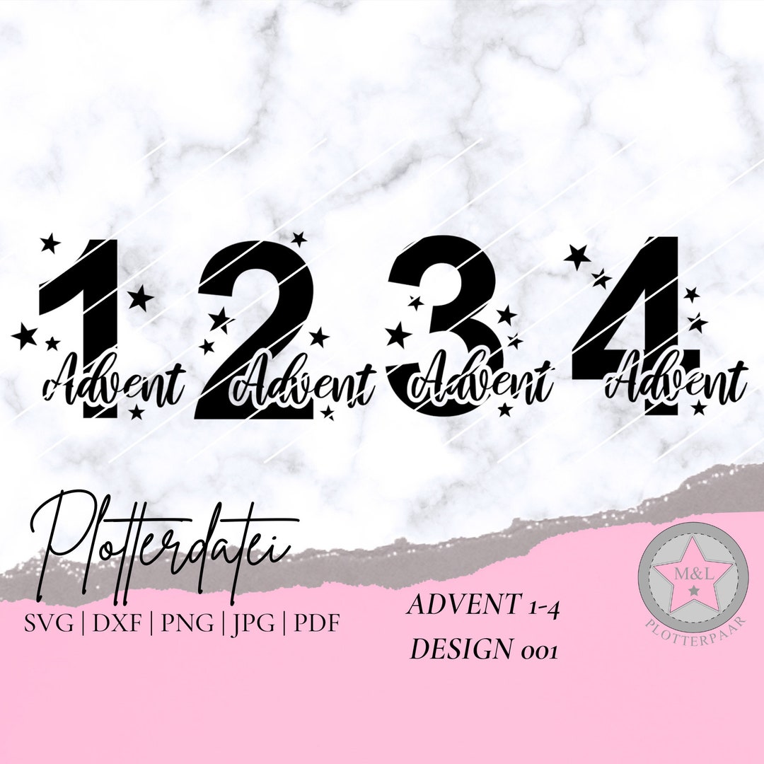 Plotter File Advent 1-4 / 001 ||| Christmas Numbers Wreath Candle ...