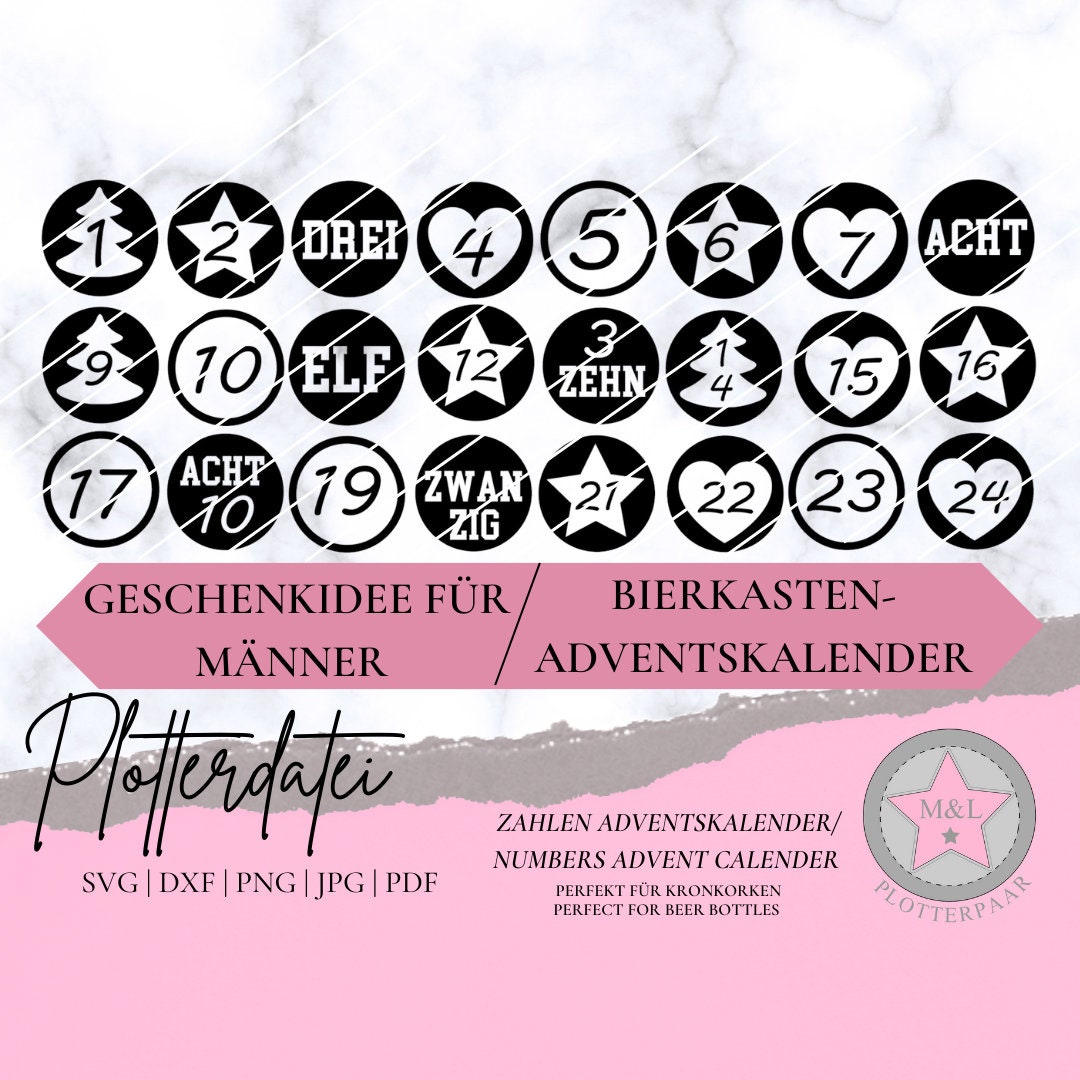Plotter File Christmas Advent Calendar Beer Men Christmas Beer Advent ...