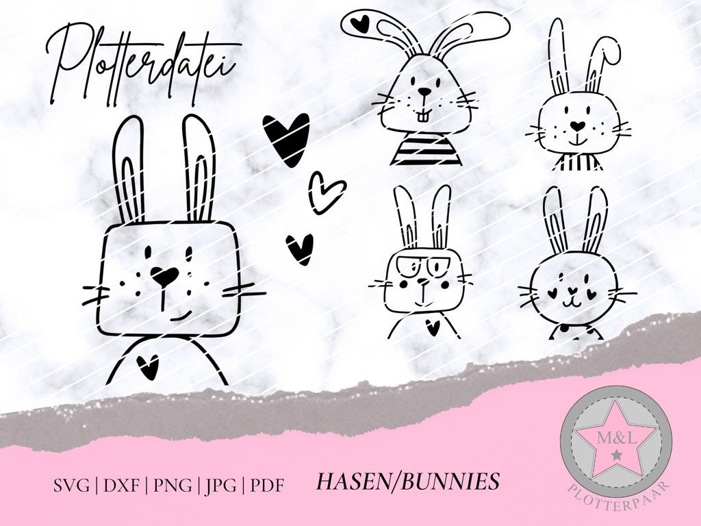 Plotterdatei Hase Ostern Bunny Bunnies Süße Tiere Kinder Cute - Etsy