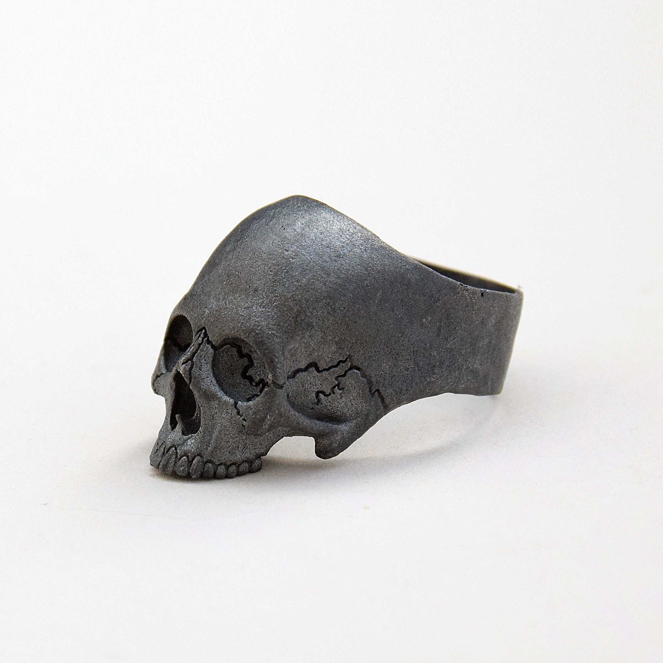 Half Jaw Skull Ring 925 Sterling Silver Men's Ring Silver | Etsy