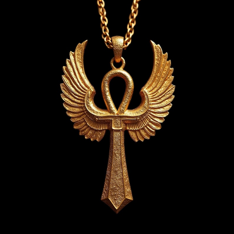 Gold Plated Sterling Silver Ankh Pendant: Ancient Egyptian Necklace - Etsy