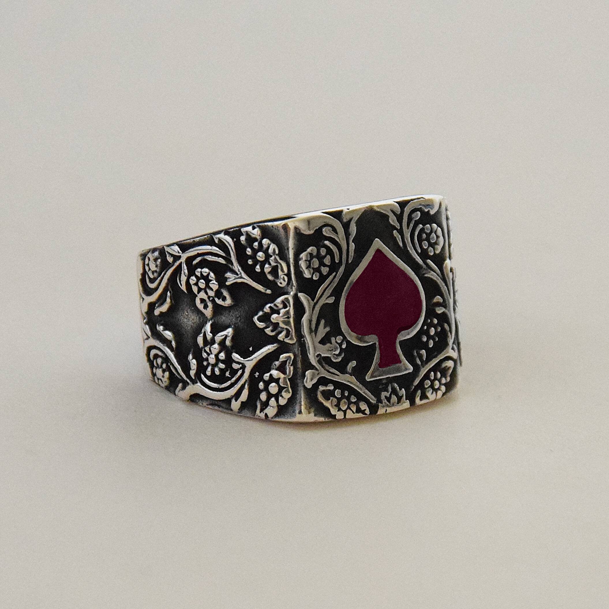 Lucky Spades 925 Sterling Silver Men's Ring Silver Ring | Etsy