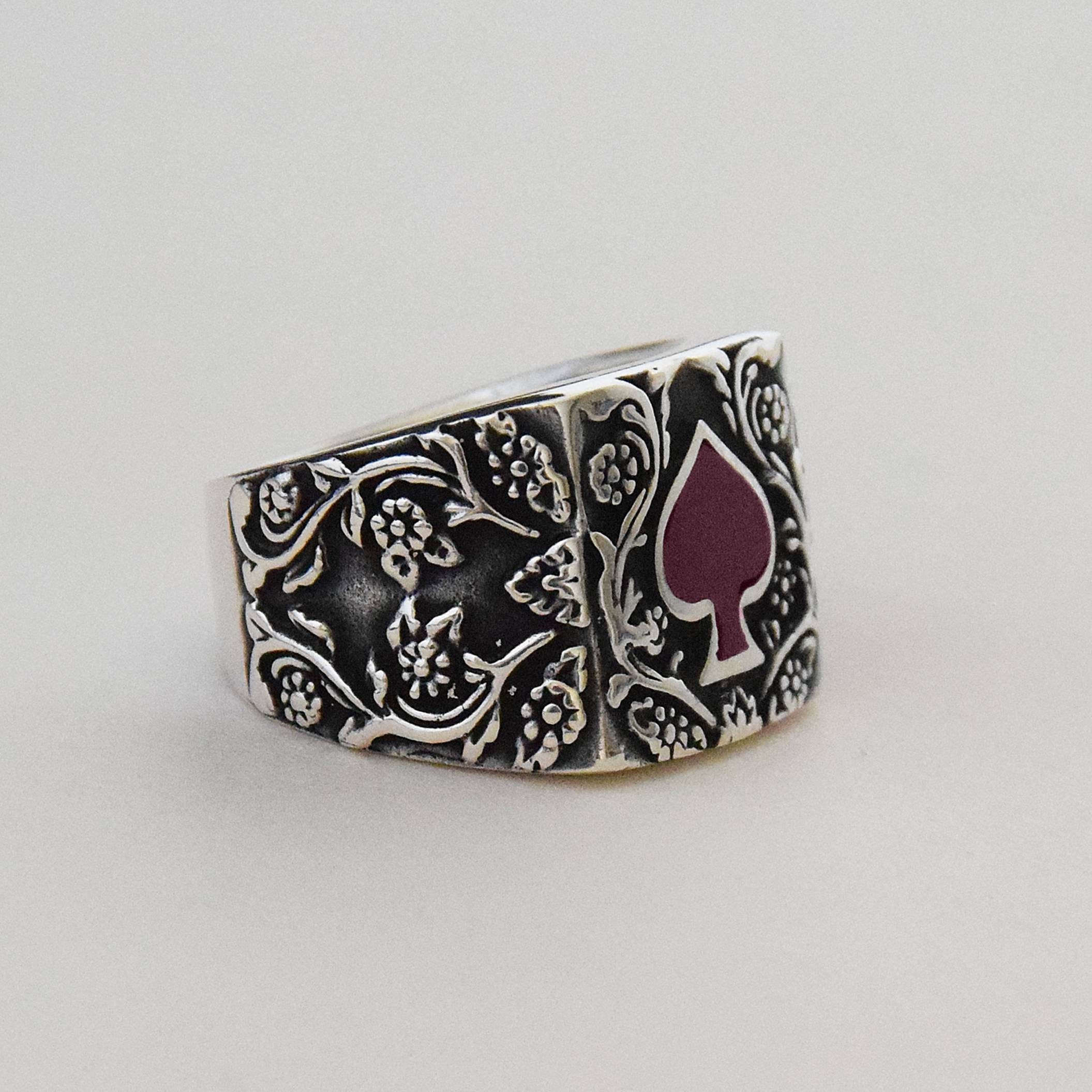 Lucky Spades 925 Sterling Silver Men's Ring Silver Ring | Etsy