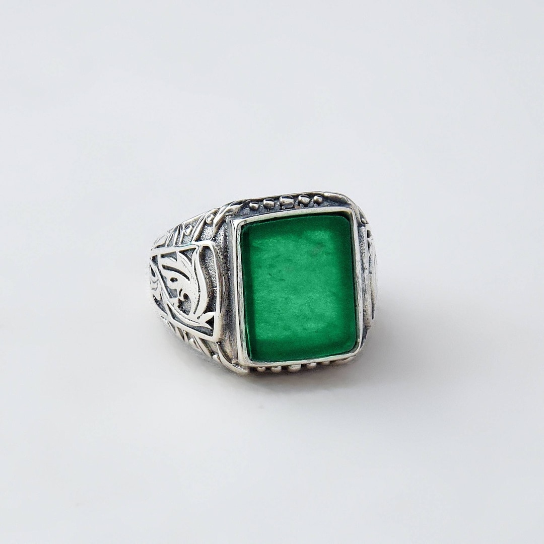 Jade Handmade 925 Sterling Silver Men's Ring, Silver Ring, Rings for ...