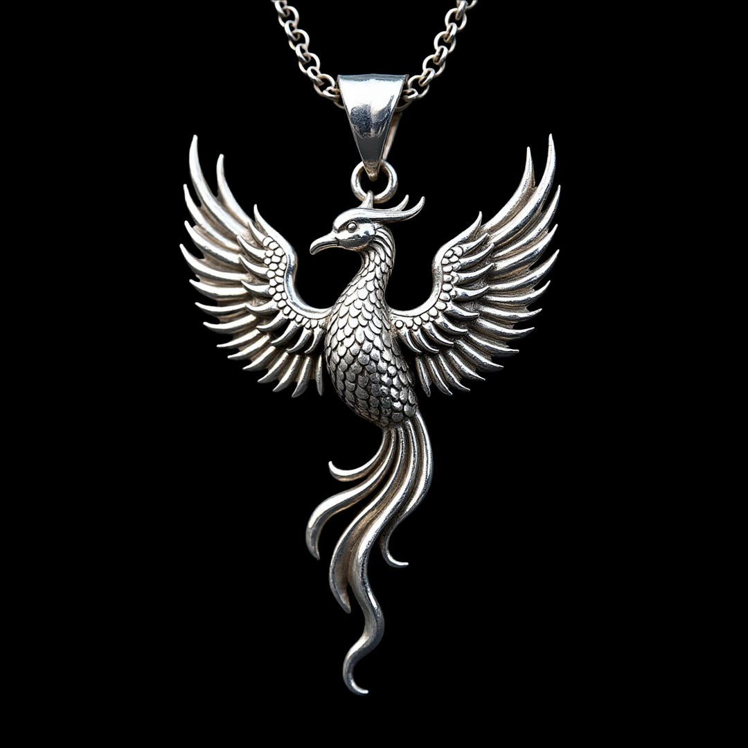 925 Sterling Silver Phoenix Pendant: Handmade Unisex Necklace - Etsy
