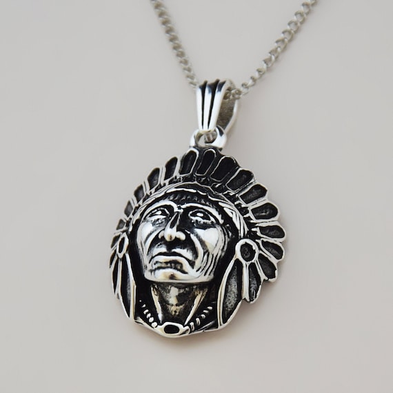 Chief Manitou 925 Sterling Silver Handmade Pendant for Men | Etsy