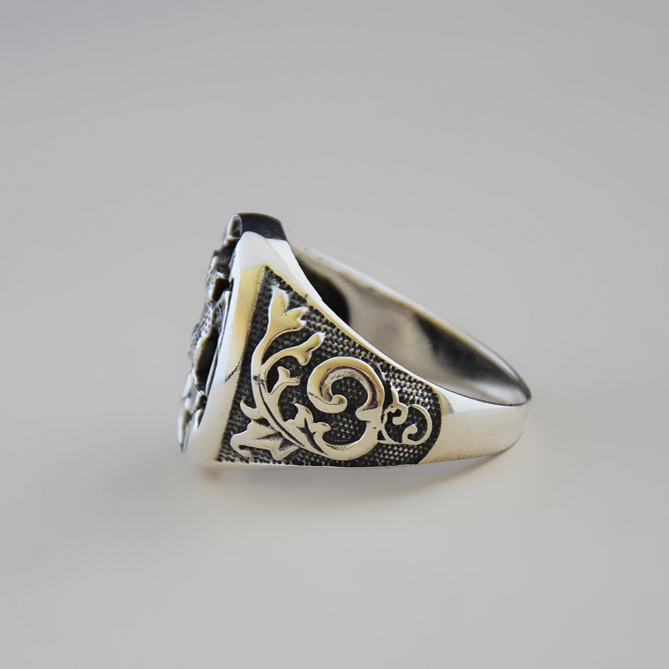 Double-headed Eagle 925 Sterling Silver Men's Ring Silver | Etsy