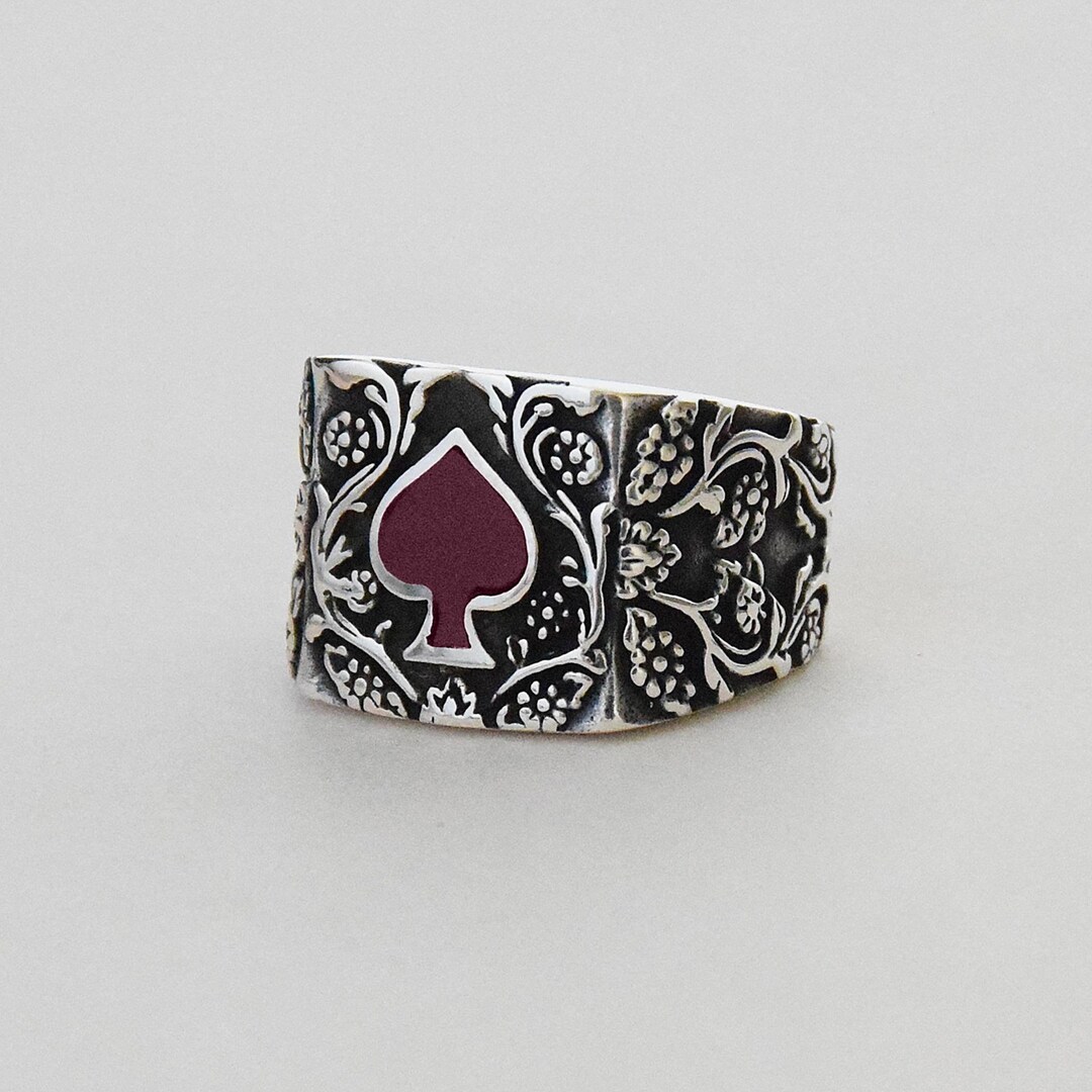 Lucky Spades 925 Sterling Silver Men's Ring, Silver Ring, Rings for Men ...