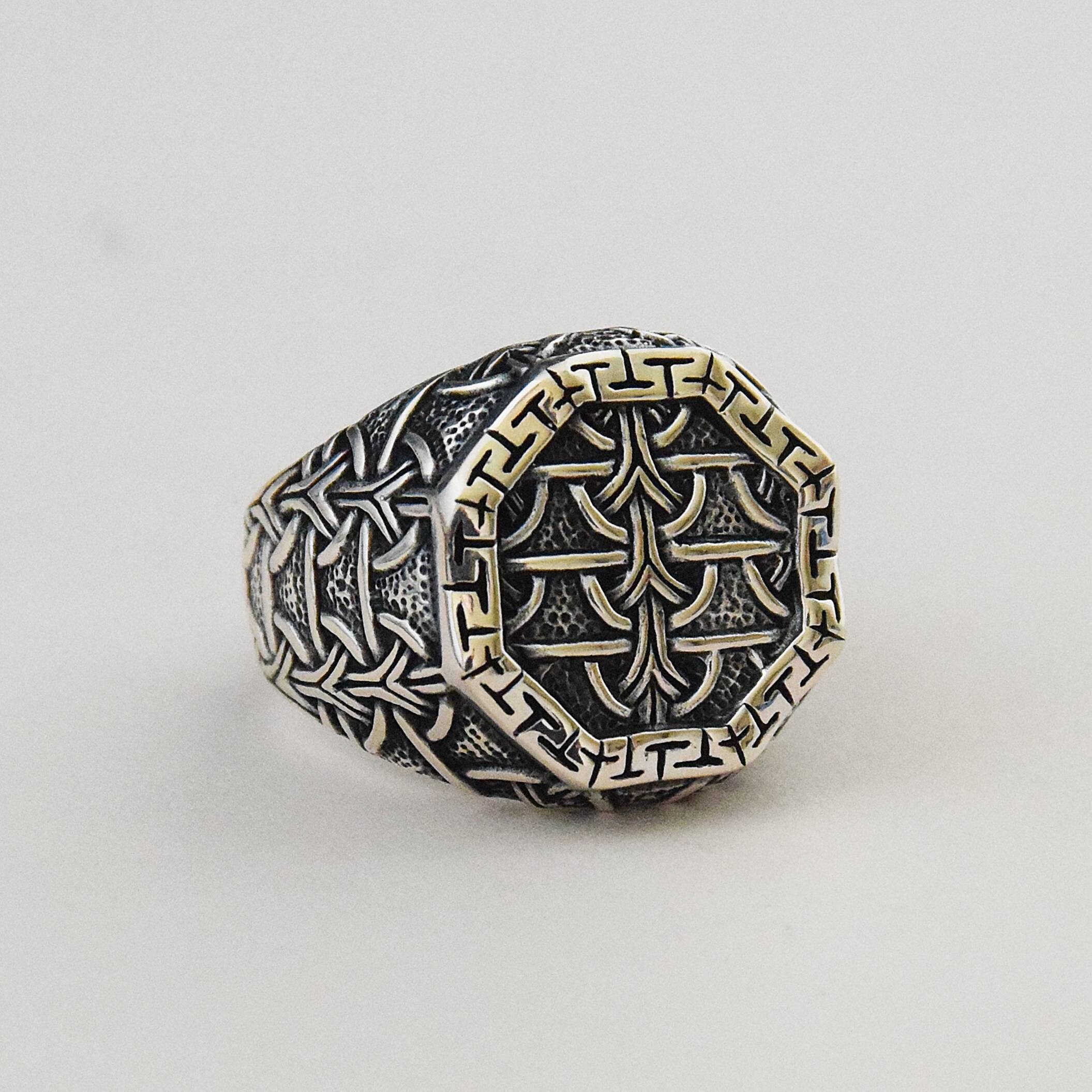 Wikinger-Ring 925 Sterling Silber handgefertigt E-Ring Silber | Etsy