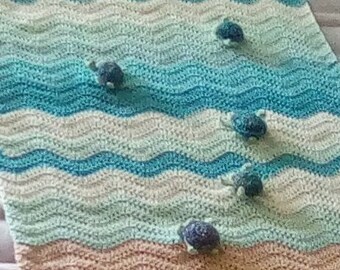 Sea turtle blanket | Etsy