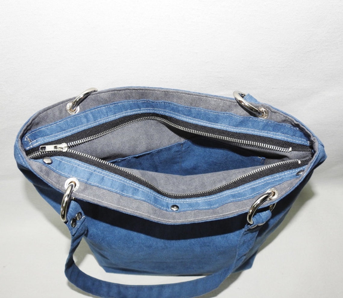 Navy Blue Shopper Bag / Blue Handbag / Marine Blue Purse / - Etsy