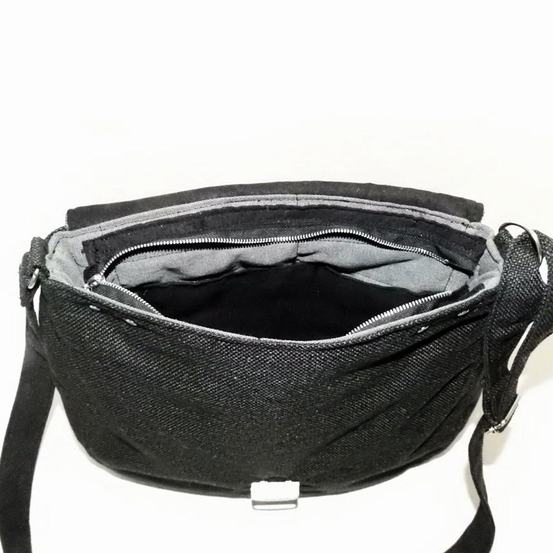 Crossbody Rock Style Bag / Gothic Purse / Black and Dark Grey - Etsy