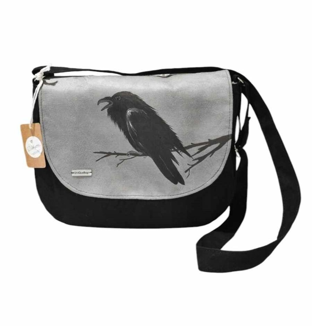 Crossbody Bag, Gothic Bag , Raven Bag, Goth Purse, Raven Purse, Raven ...