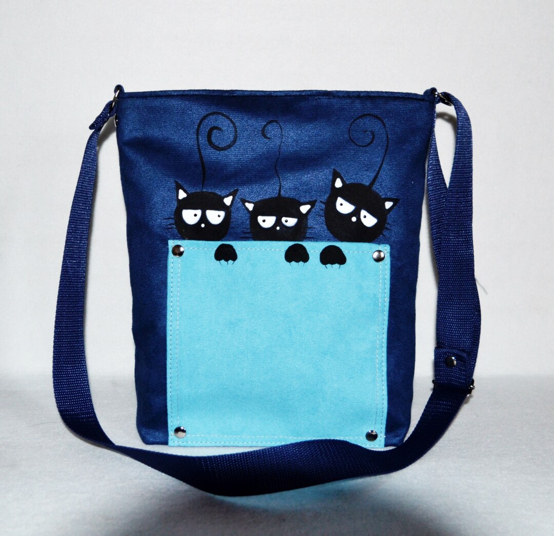 Colorful Messenger Bag With Cats for Girls - Etsy