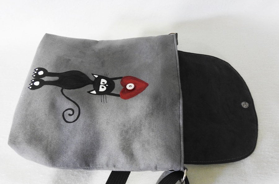 Cute Crossbody Bag for Girl CAT / Messenger Bag for Youth / | Etsy