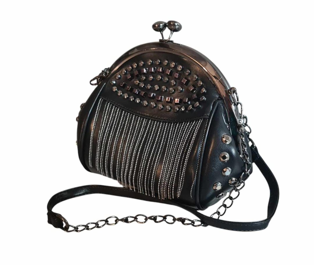 Goth Glam Purse, Gothic Purse, Studs Purse, Evening Bag, Party Bag ...