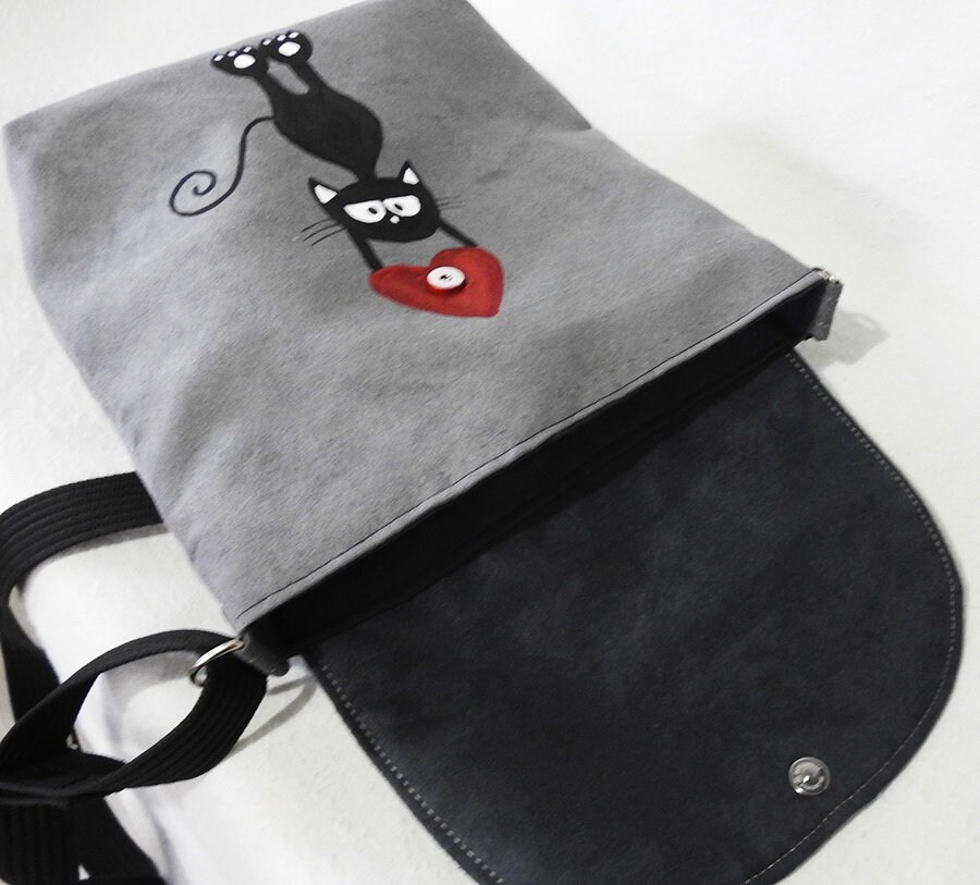 Cute Crossbody Bag for Girl CAT / Messenger Bag for Youth / | Etsy